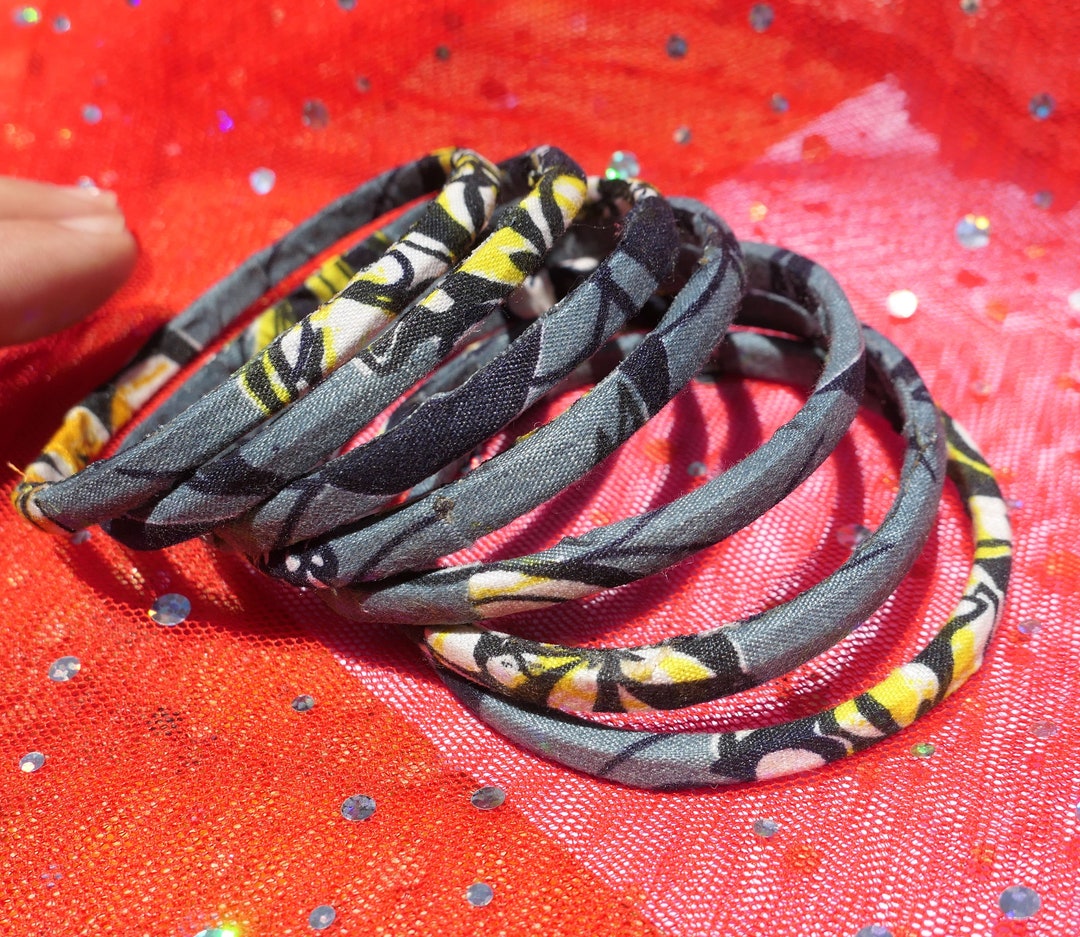 TS829 Bracelet 7 Rings weekly in African WAX Fabric Support for Fine ...
