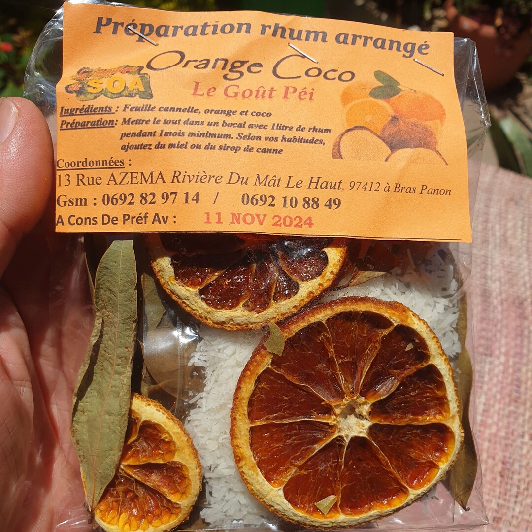 ORANGE & COCONUT Rum Kit Reunion's Island Fruit Dehydrated Preparation ...