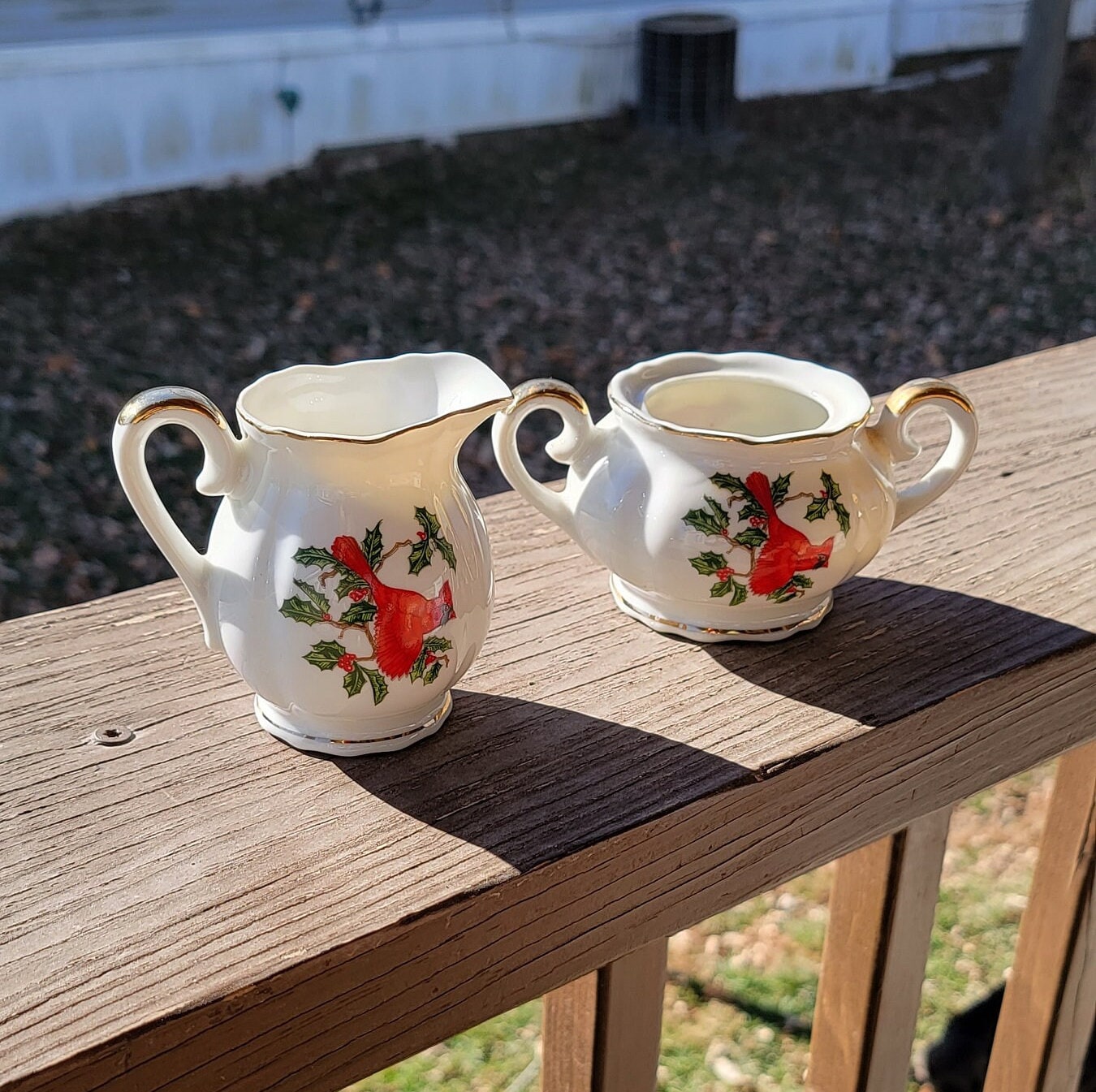 Vintage Lefton China Cardinal Holly Sugar Bowl & Creamer - Etsy
