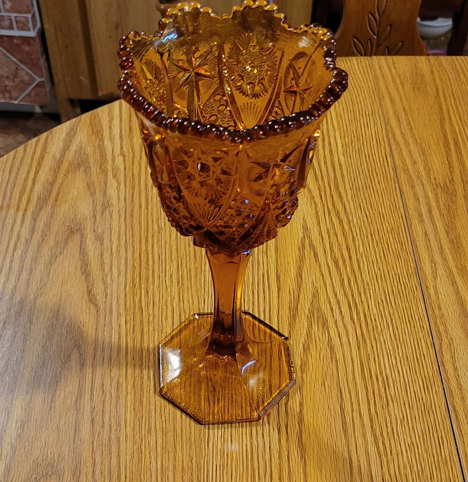 Vintage Kemple Glass Amber Chalice Candle Holder - Etsy