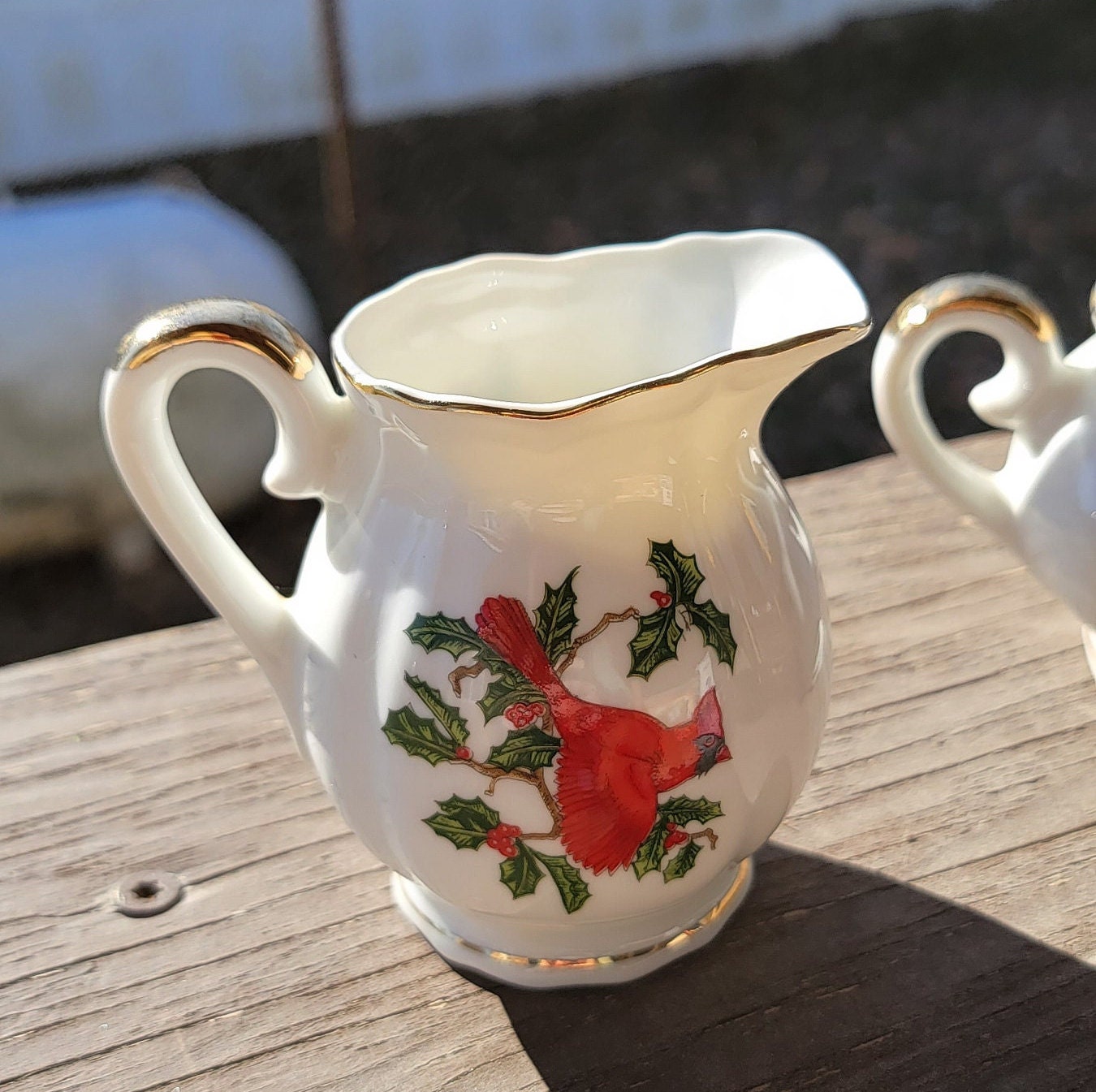 Vintage Lefton China Cardinal Holly Sugar Bowl & Creamer - Etsy