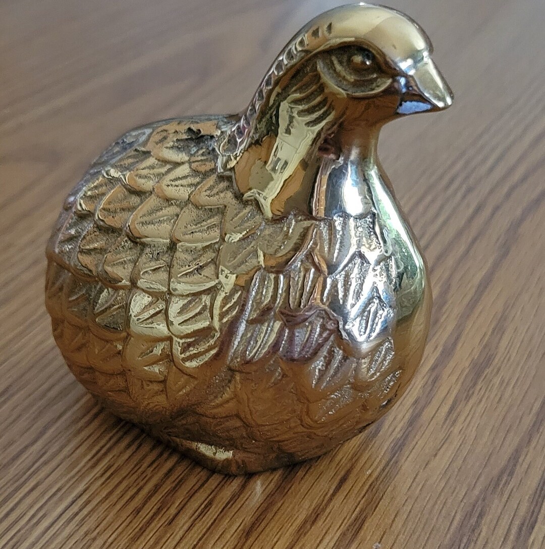 Vintage Brass Quail Figure, Gold Statue, Paperweight - Etsy