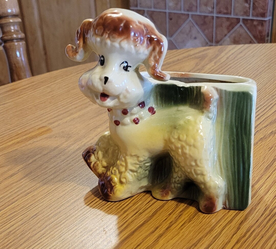 Vintage 1950's Adorable Poodle Planter Ceramic - Etsy
