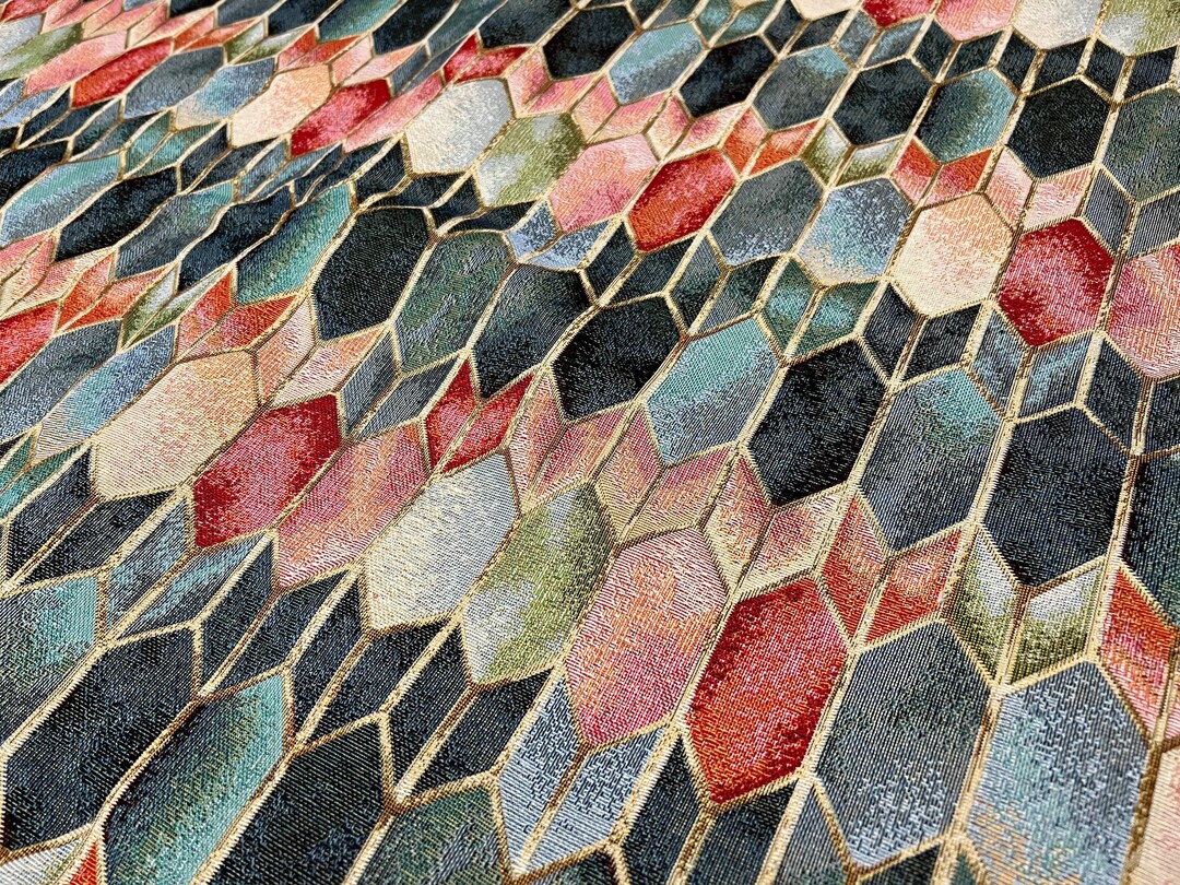 Geometric Gobelin Fabric, Italian Fabric, Printed Fabric, Digital Print ...
