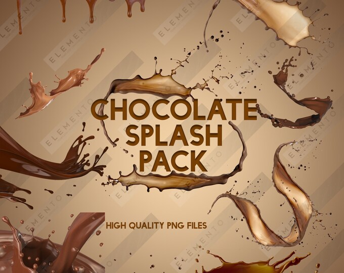 Chocolate Splash PNG Pack, Chocolate Overlays, Chocolate Drop, Liquid ...