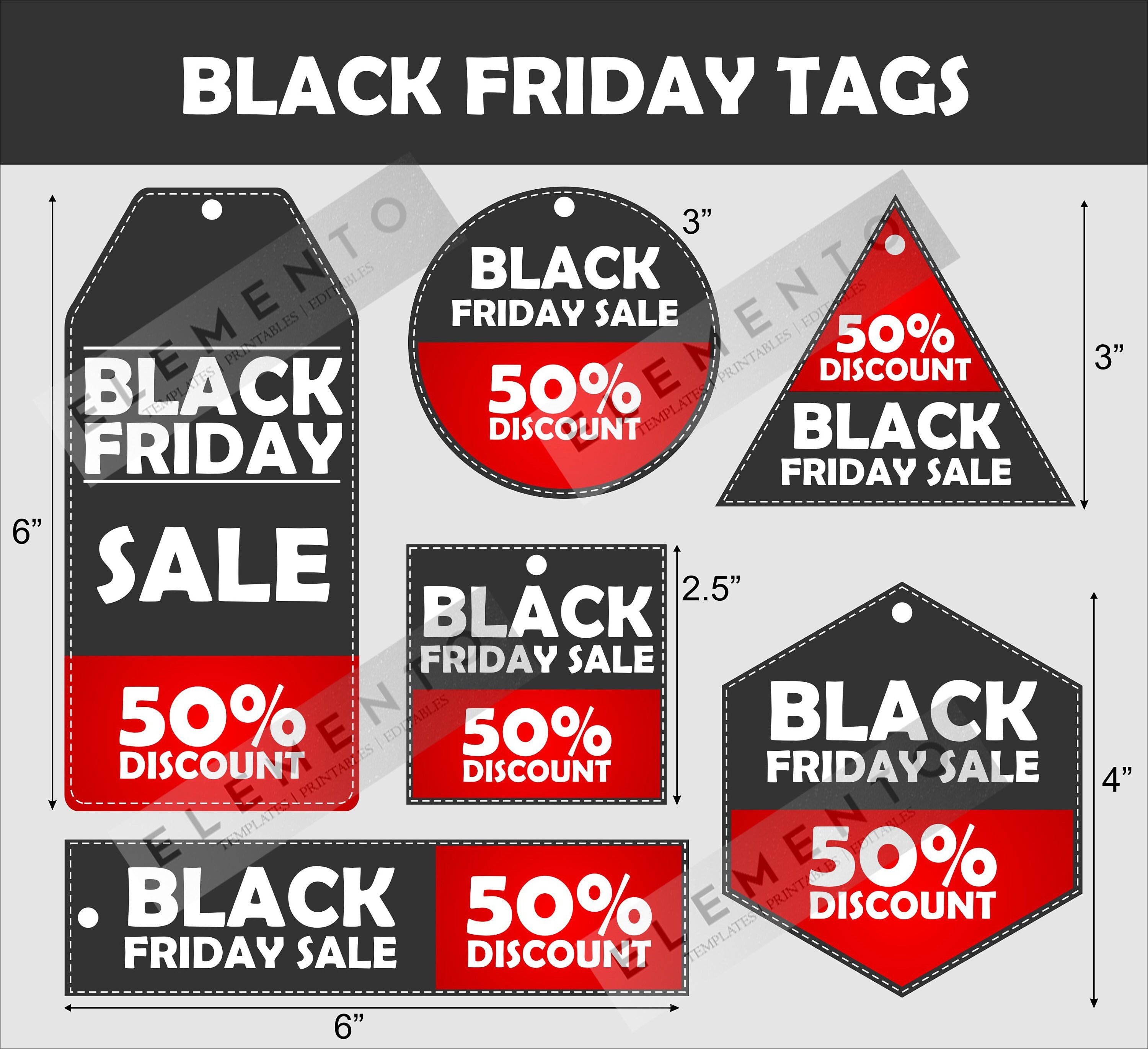 Printable Black Friday Sale Tags, Hang Tags, SALE Signs Download for ...