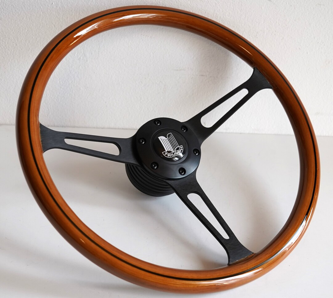 Steering Wheel Fits for TRIUMPH Used Custom Rebuilded Wood Black Spokes ...