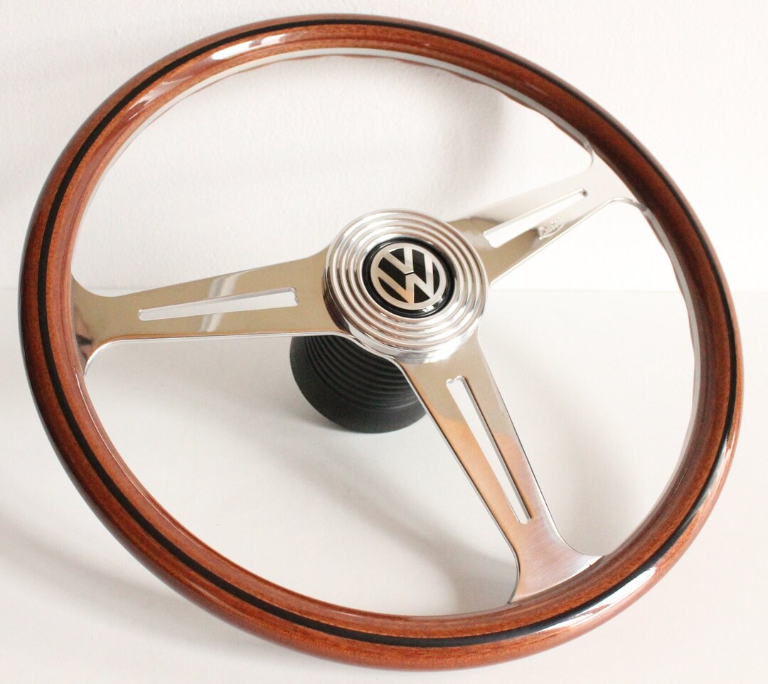 Steering Wheel Fits for VW Custom Rebuld Wood Chrome 390mm OEM LUISI ...