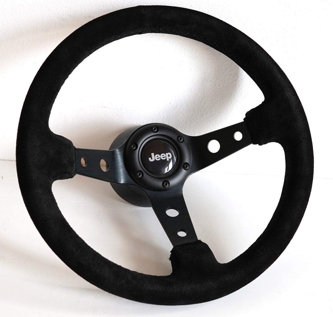 Steering Wheel Used Custom Hand Rebuilded Suede Leather Fits for Jeep ...