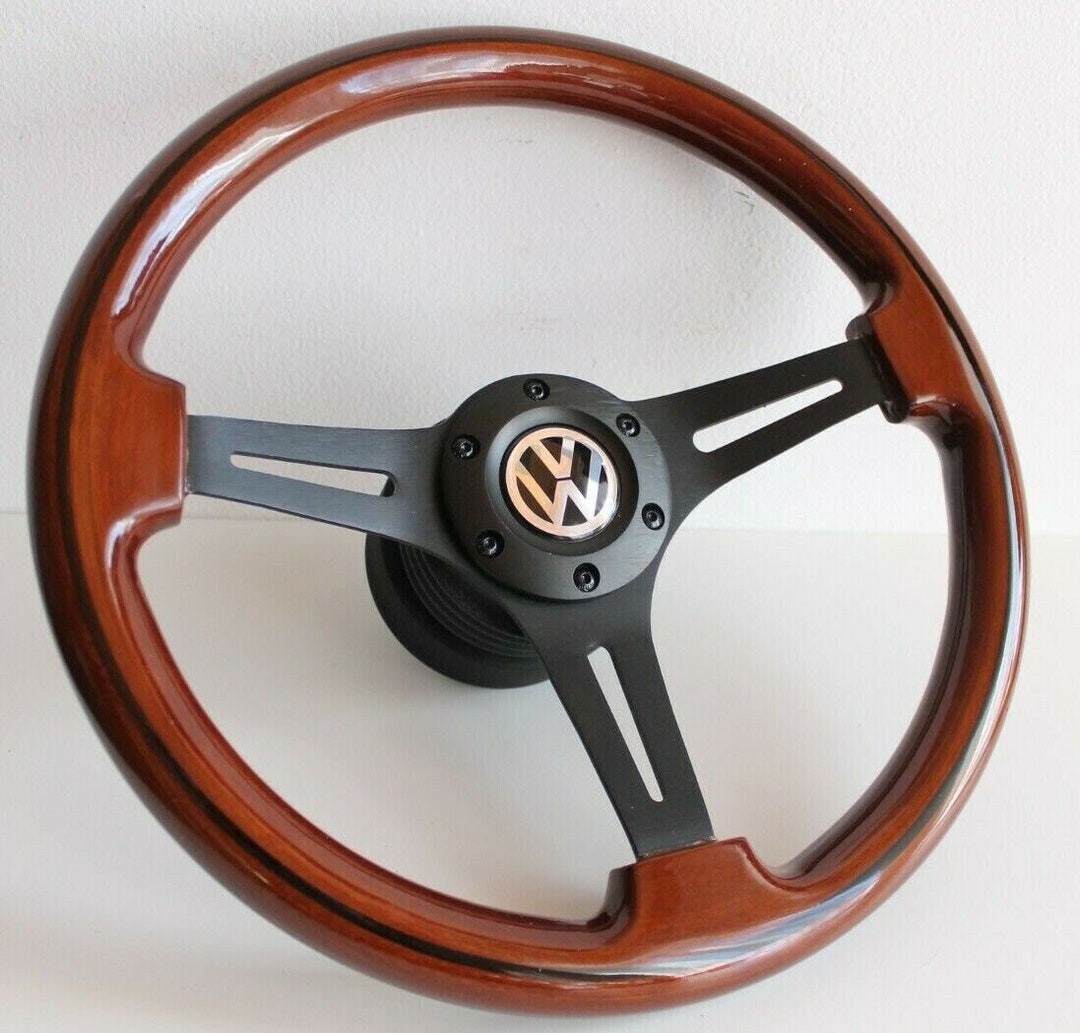 Steering Wheel Fits for VW Used Custom Rebuld Wood Black 350mm Classic ...