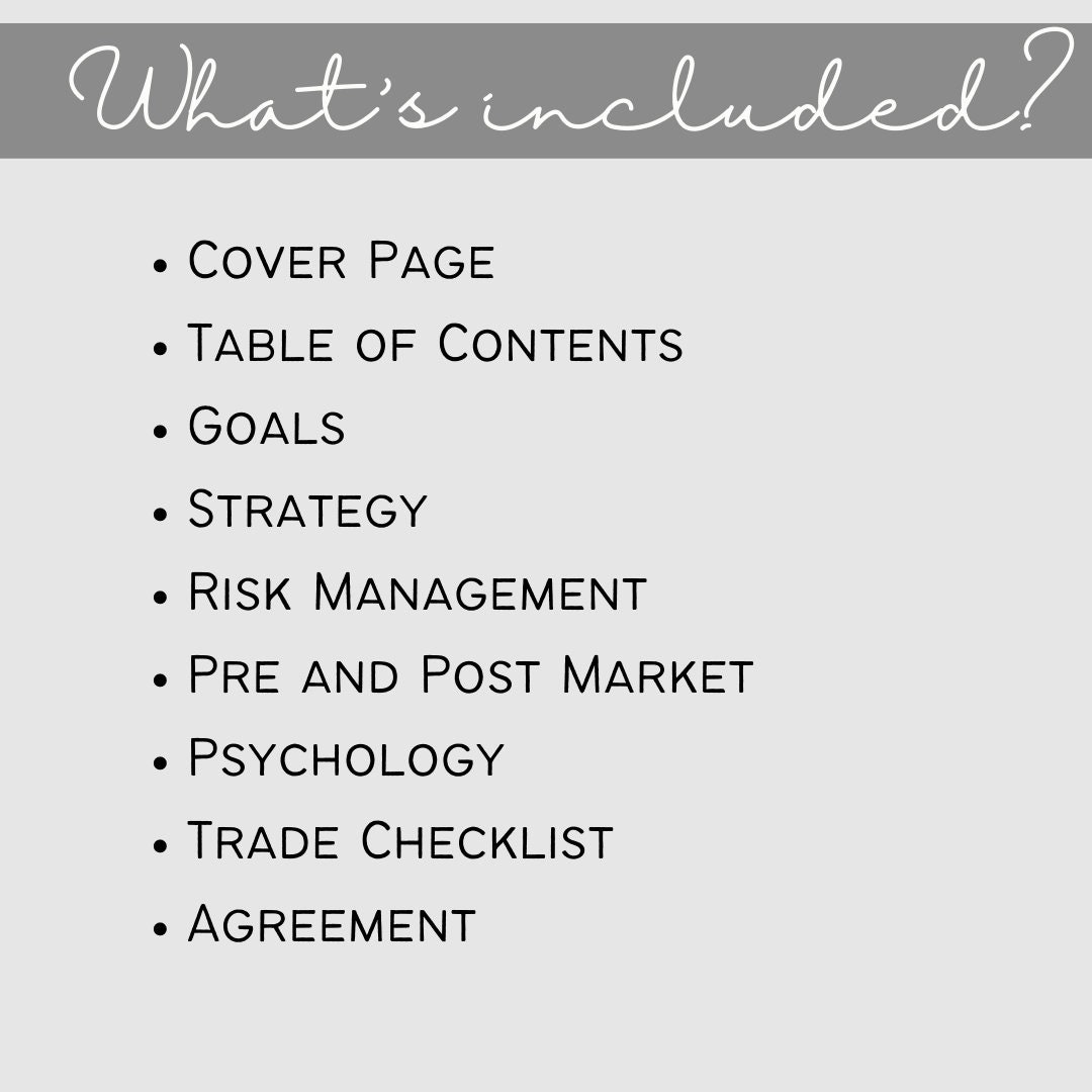 Digital Trading Plan Template | Options Trading Plan Template | Forex ...