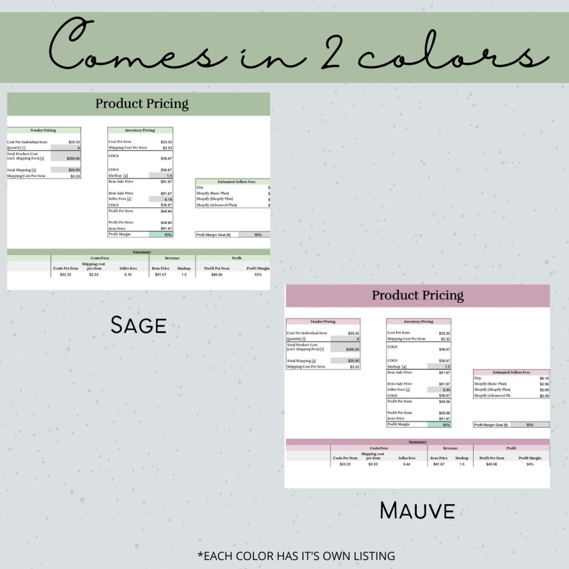 Product Pricing and Inventory Price Log - Sage | Profit Margin ...