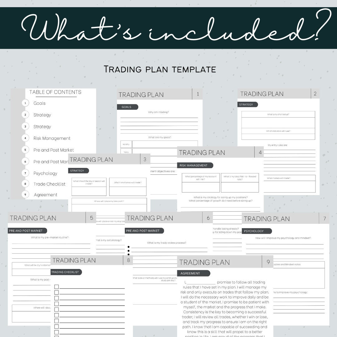Simple Forex Day Trading Journal, Dashboard and Trading Plan Template ...