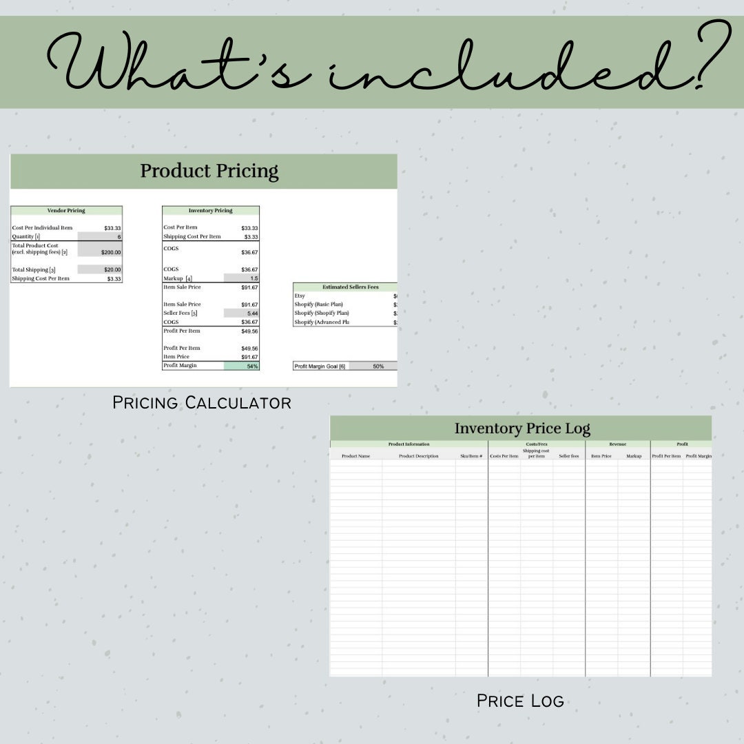 Product Pricing and Inventory Price Log - Sage | Profit Margin ...