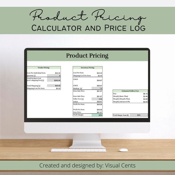 Product Pricing and Inventory Price Log Sage Profit Margin - Etsy