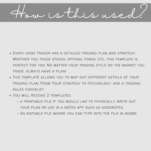 Digital Trading Plan Template | Options Trading Plan Template | Forex ...