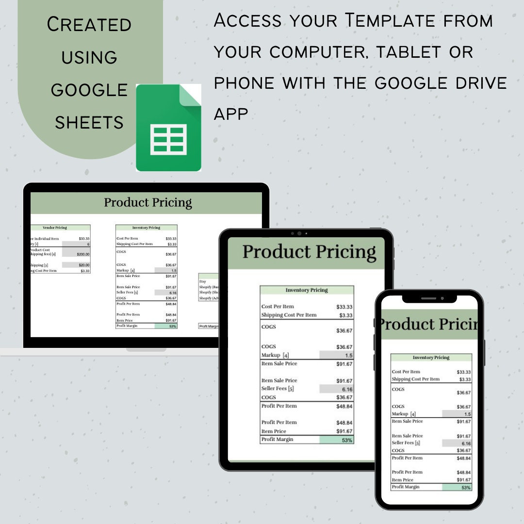 Product Pricing and Inventory Price Log - Sage | Profit Margin ...