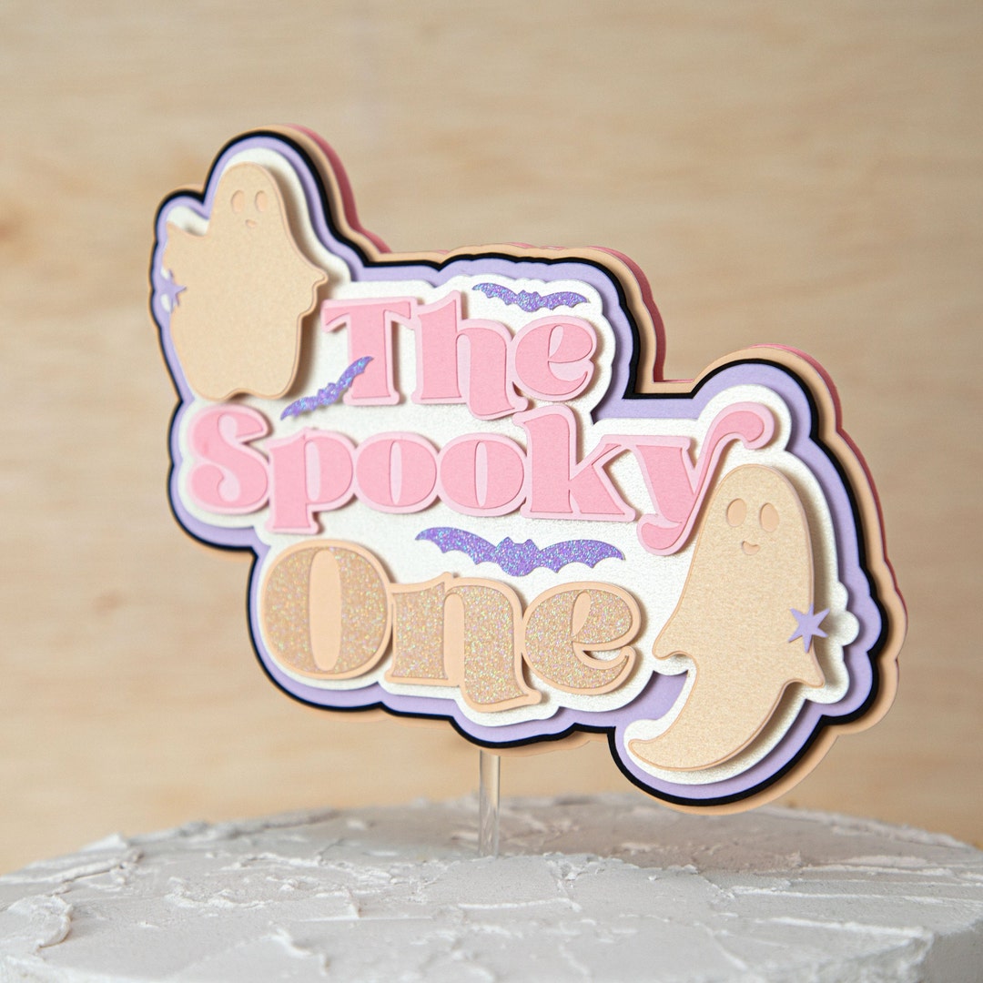 The Spooky One Cake Topper - First Halloween in Pastel Pink and Blush ...
