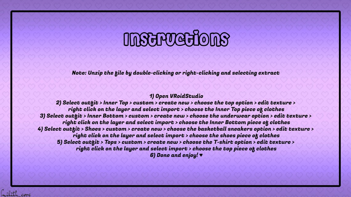 3D Vtuber Model Outfit / Vroid Outfit / Purple Heart Outfit - Etsy