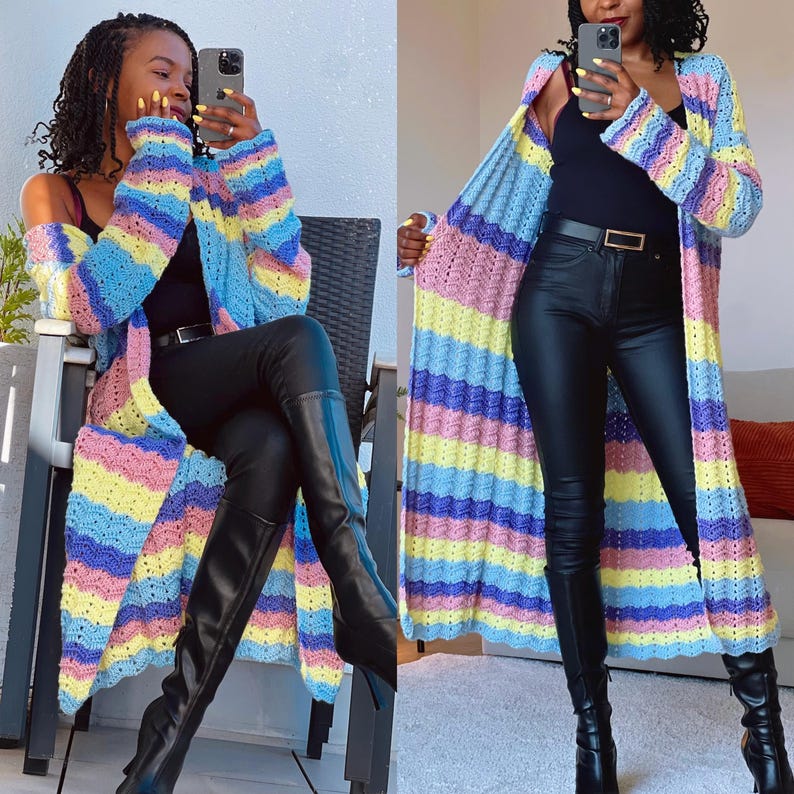 Crochet Chevron Cardigan Written Pattern PDF (eng) - Etsy