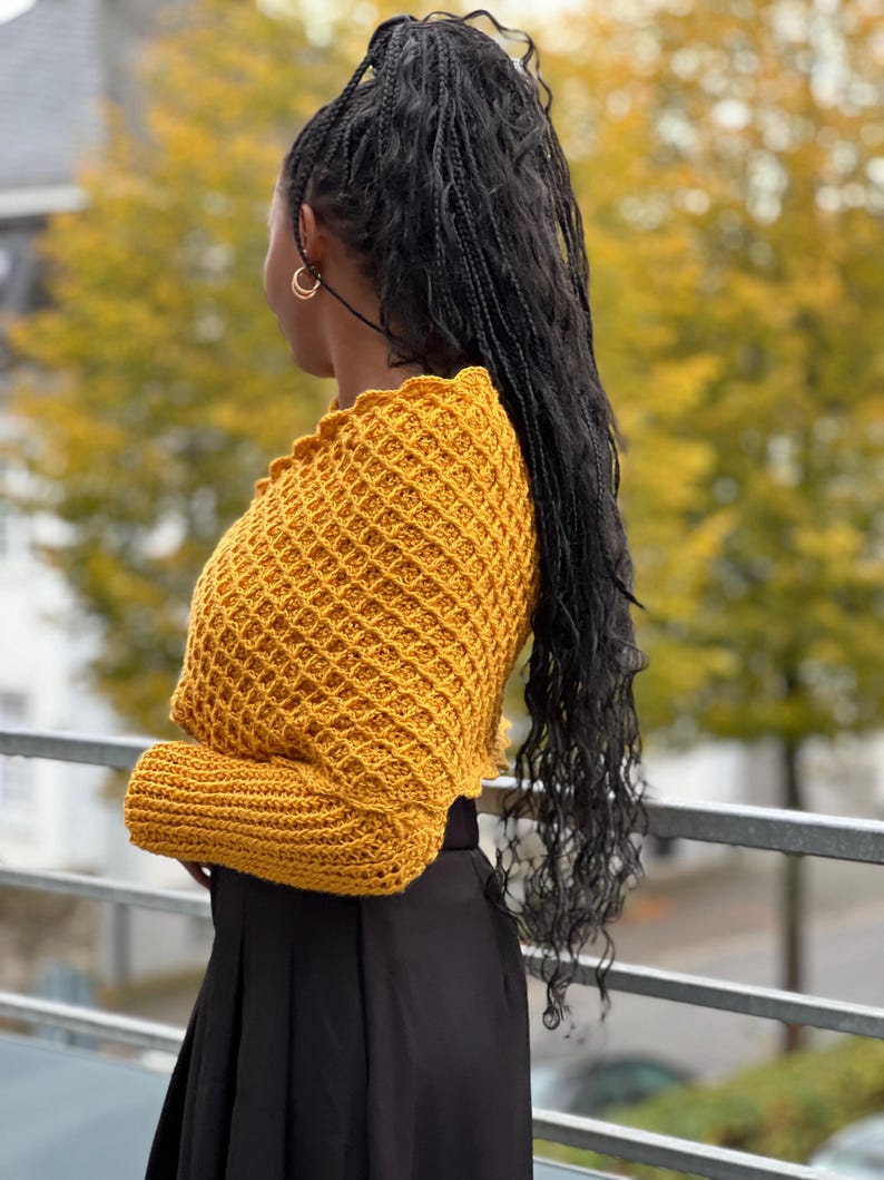Crochet Wrap Sweater With Sleeves Pattern | Diamond Scarf Shrug | Easy ...