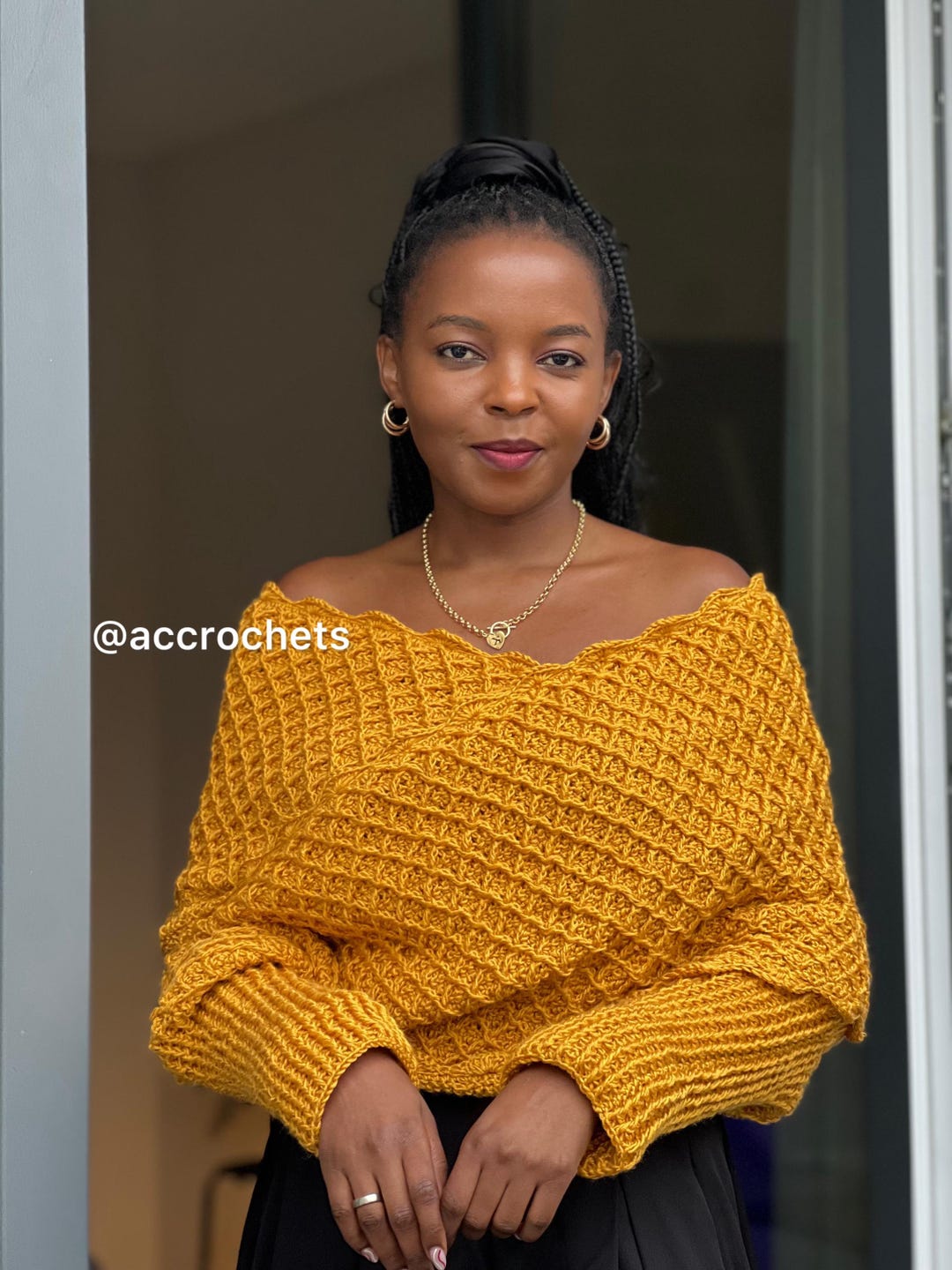 Crochet Wrap Sweater With Sleeves Pattern | Diamond Scarf Shrug | Easy ...