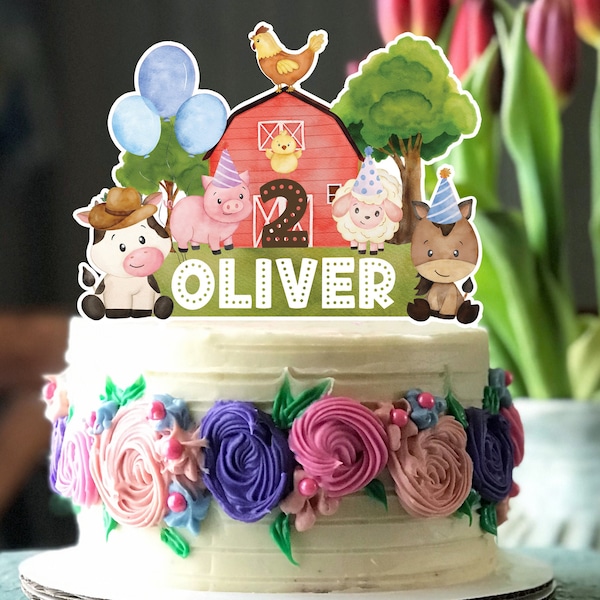 Farm Cake Topper - Etsy
