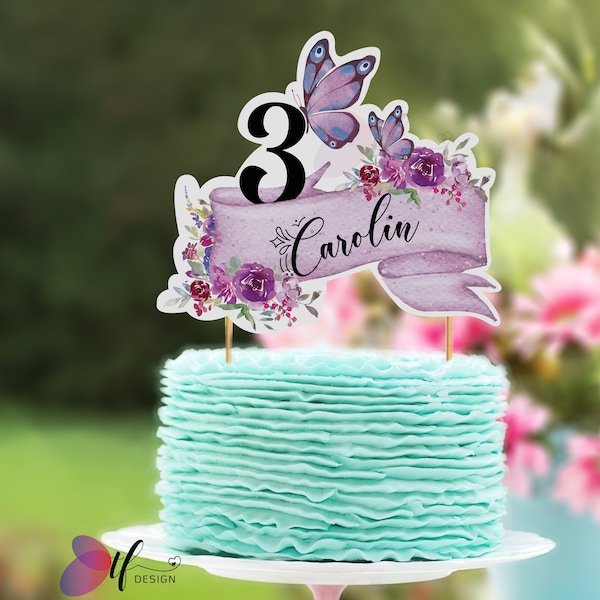 Printable Butterfly Cake Topper - Etsy