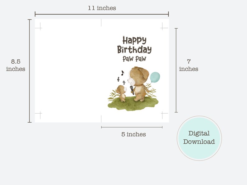 Printable Happy Birthday Card for Dog Lover DIGITAL FILE Dog Birthday ...