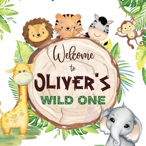 CUSTOM Safari Welcome Poster, Welcome Sign, Safari Birthday Party, Wild ...