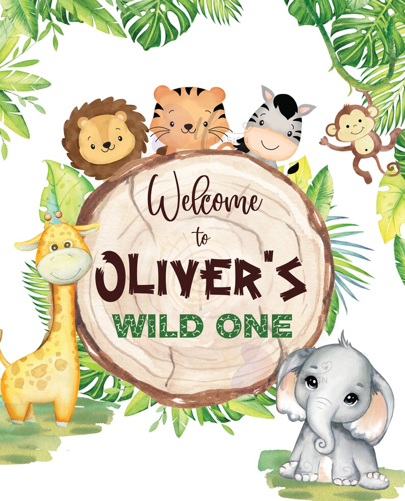 CUSTOM Safari Welcome Poster, Welcome Sign, Safari Birthday Party, Wild ...