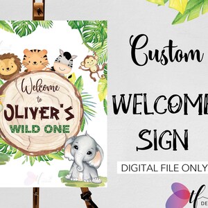 CUSTOM Safari Welcome Poster, Welcome Sign, Safari Birthday Party, Wild ...