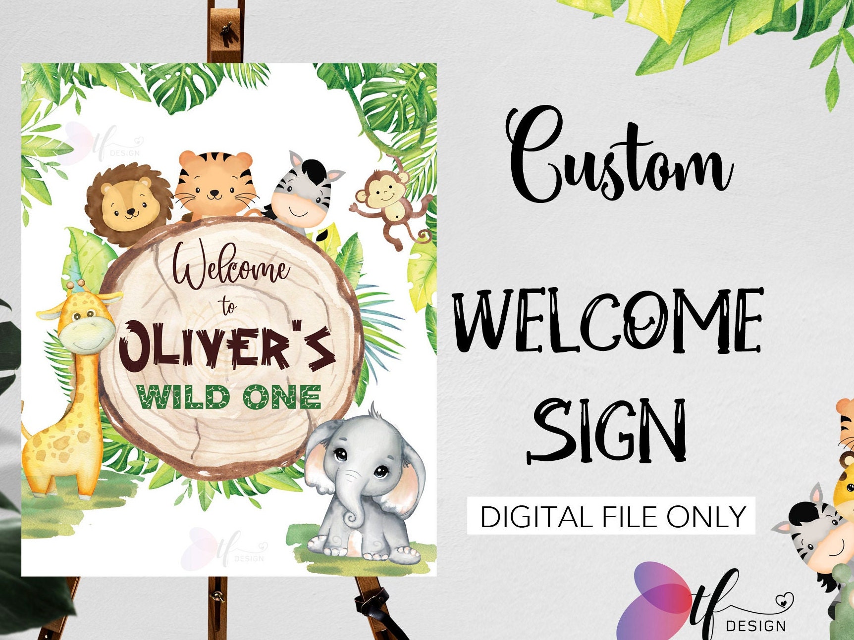 CUSTOM Safari Welcome Poster, Welcome Sign, Safari Birthday Party, Wild ...