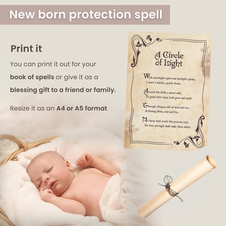 Newborn Protection Spell | New Baby Poem | Baby Blessing Spell | New ...