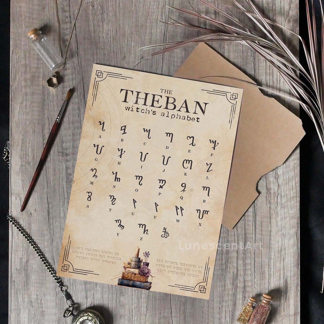 The Witch's Alphabet | Theban Alphabet Grimoire Sheet | Book of Shadow ...