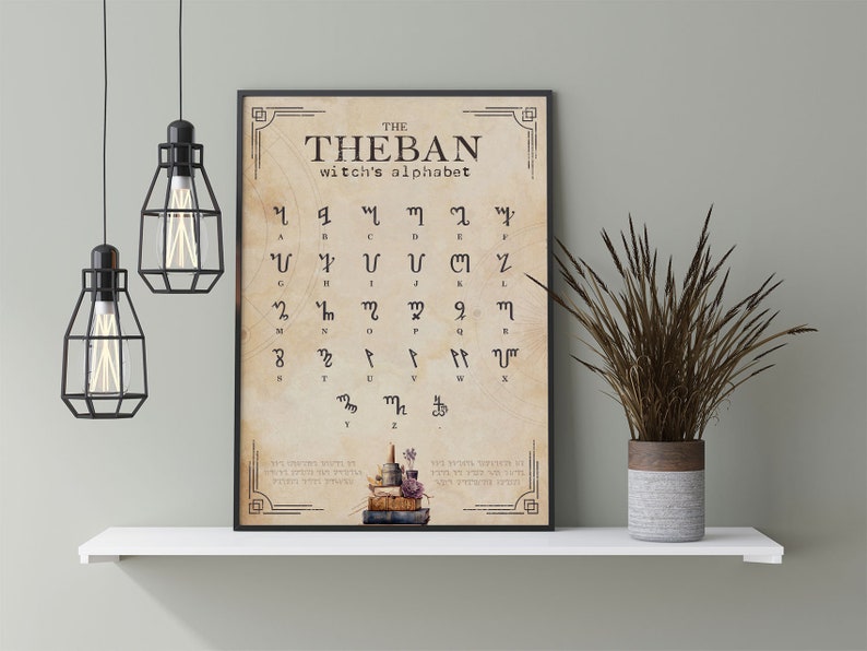 The Witch's Alphabet | Theban Alphabet Grimoire Sheet | Book of Shadow ...