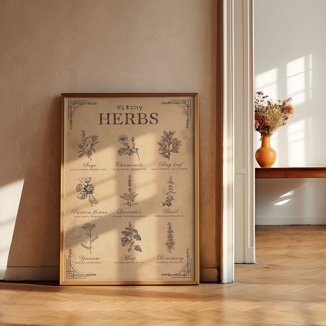 Witch Magical Herbs Poster | Witch's Apothecary | Vintage Botanical ...