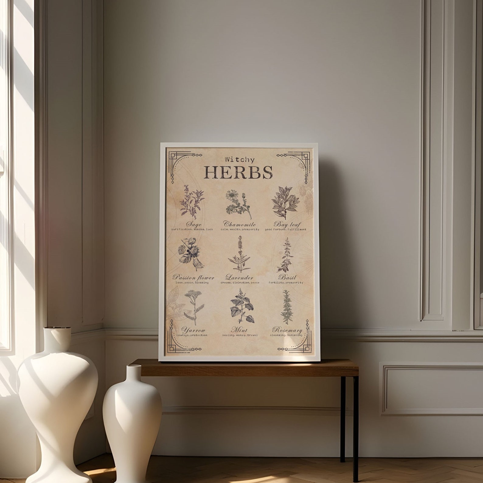 Witch Magical Herbs Poster | Witch's Apothecary | Vintage Botanical ...