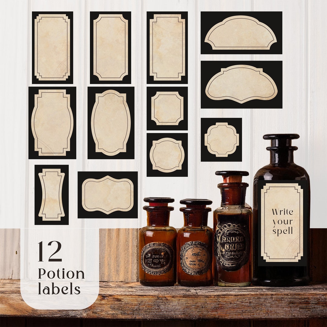 Potion Labels | Apothecary Vintage Labels | Printable Potion Labels ...