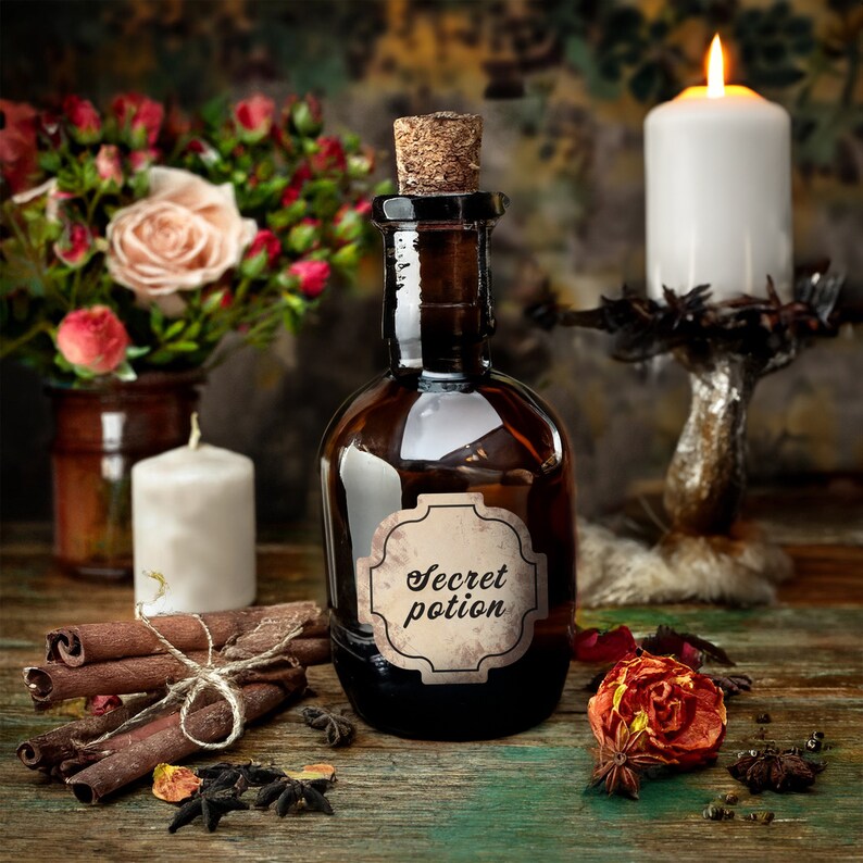 Potion Labels | Apothecary Vintage Labels | Printable Wizard Potion ...