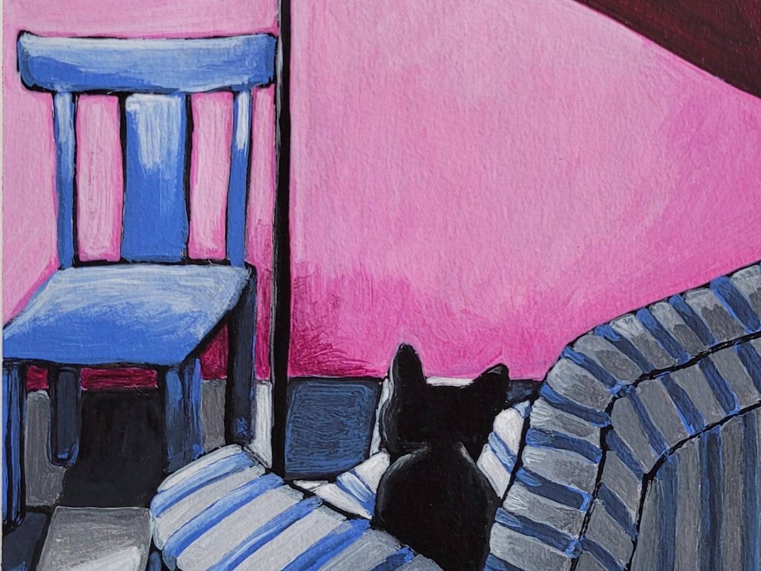 ORIGINAL Acrylic Painting. Cat Still Life Painting. Cat Art. Original ...