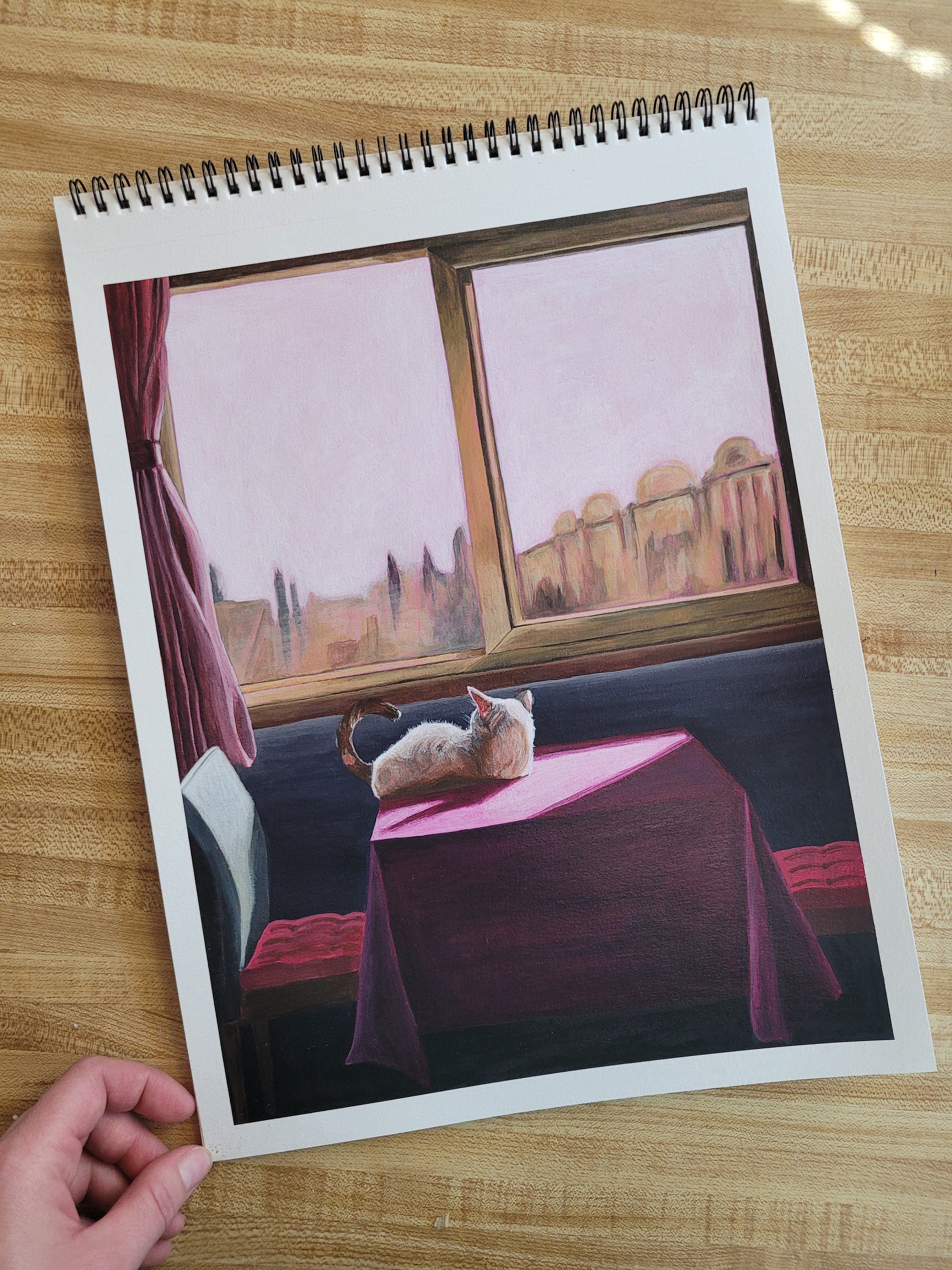 ORIGINAL Acrylic Painting. Cat Still Life Painting. Cat Art. Interior ...