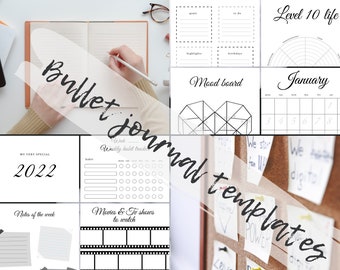 50 Printable Bullet Journal Templates Printable Premadebujo | Etsy ...