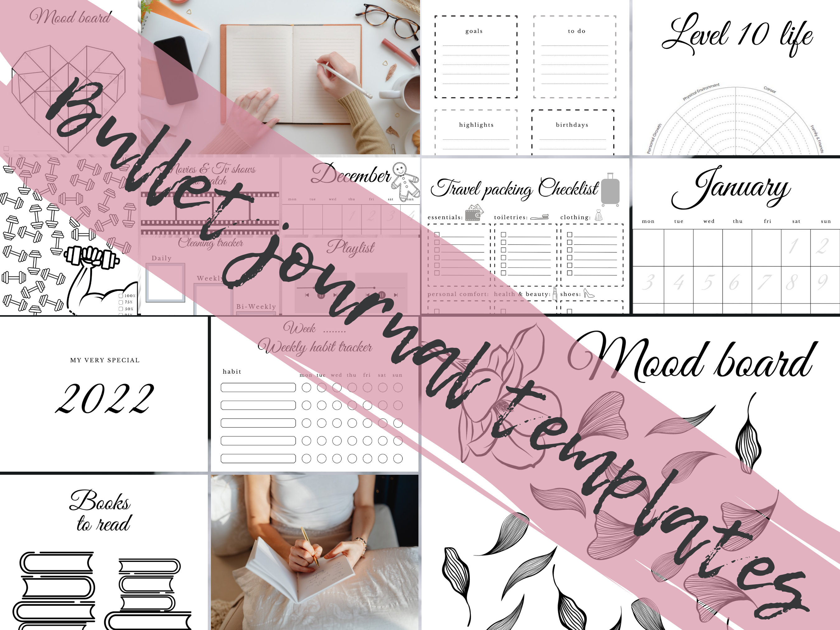 50 Printable Bullet Journal Templates Printable Premadebujo Printable ...