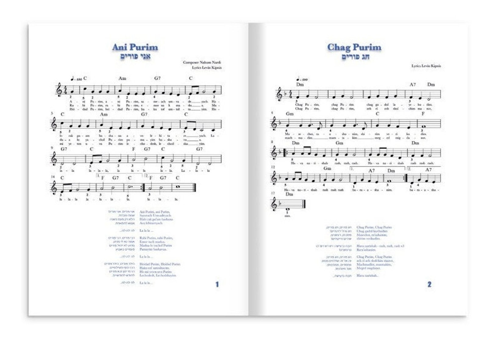 PURIM Songbook. 17 Most Popular Jewish Songs to Sing, Play and Enjoy - Etsy