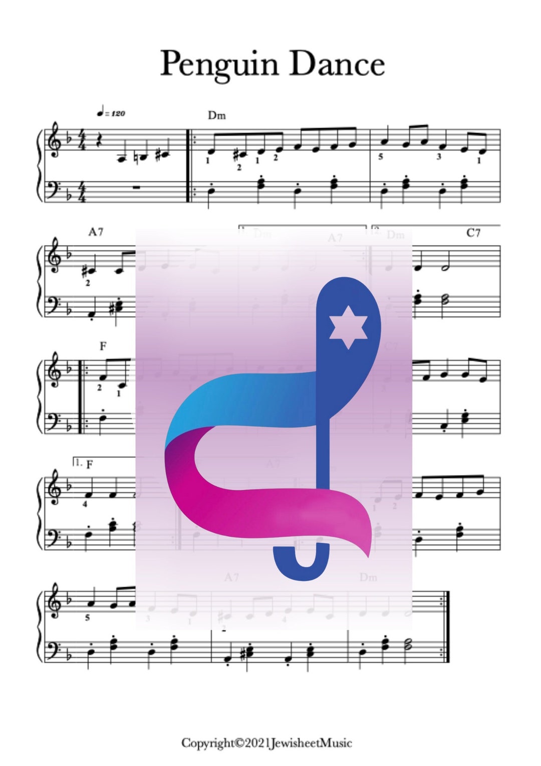 Penguin Dance. Easy Piano Sheet Music - Etsy
