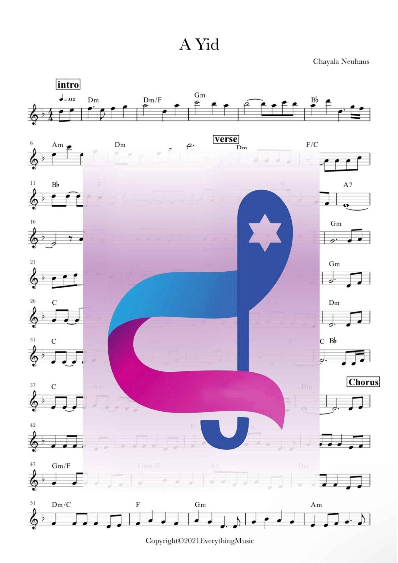 A Yid. Benny Friedman | Easy Piano Lead Sheet With Chords - Etsy UK