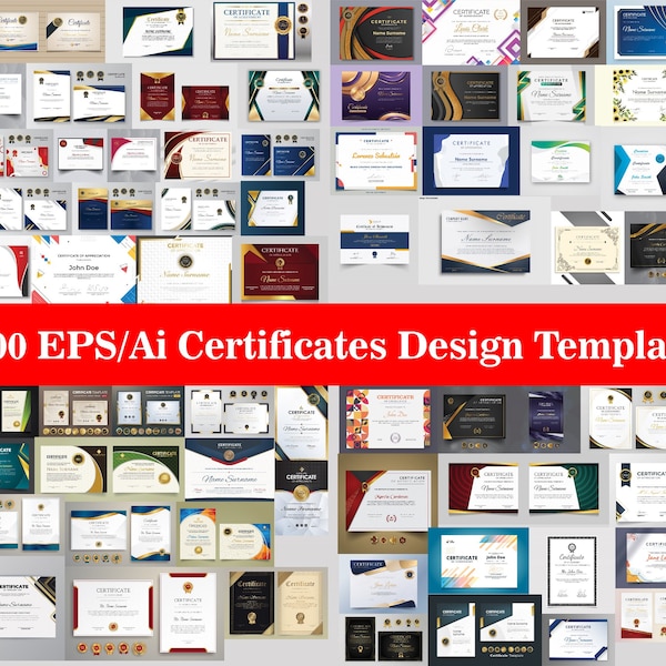 Illustrator File Award Certificate - Etsy