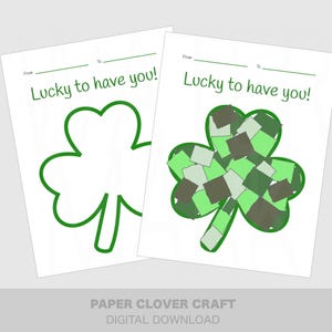 St Patrick's Day Clover Printable - Kids Clover Paper Craft - Kid Paper ...