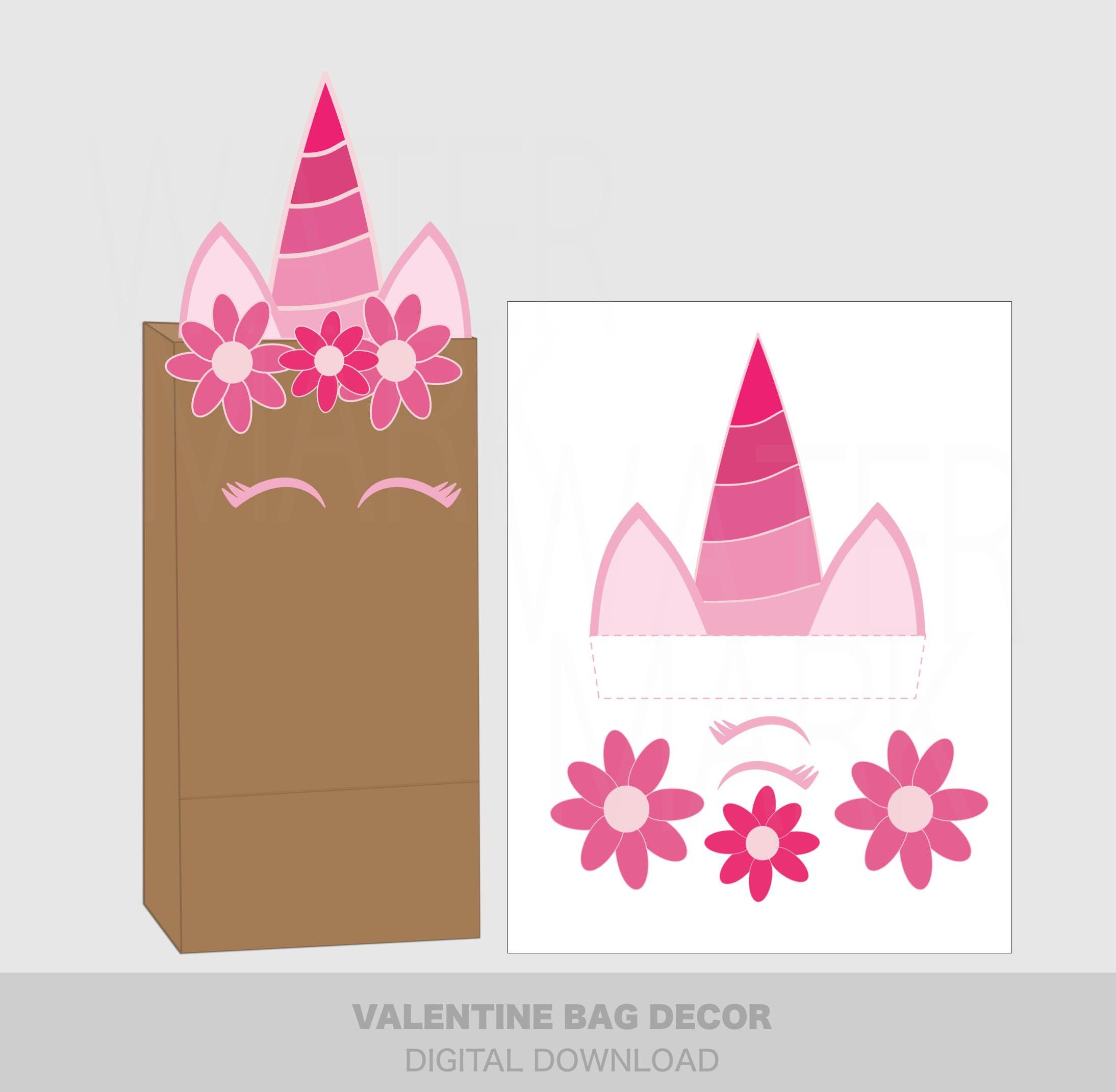 Valentines Day Unicorn Paper Bag Craft - Valentines Day Party Bag ...